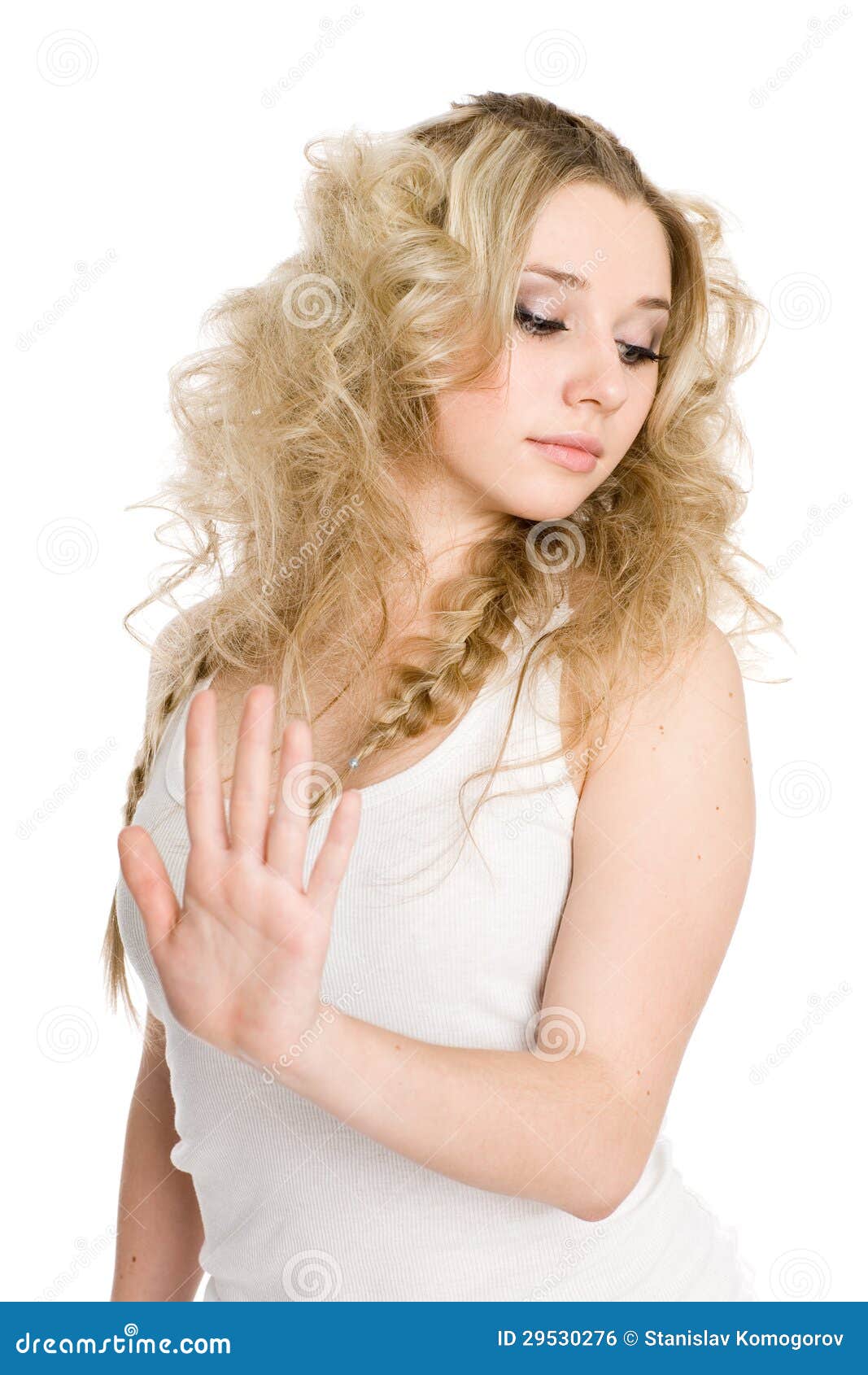 Girl with Hand in Front of Him. Stock Photo - Image of caucasian ...