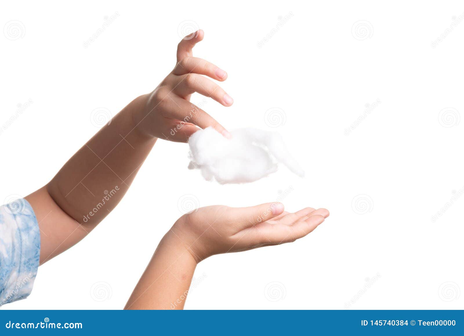 Girl Hand Hold Cotton Wool Isolate on White Background Stock Photo ...