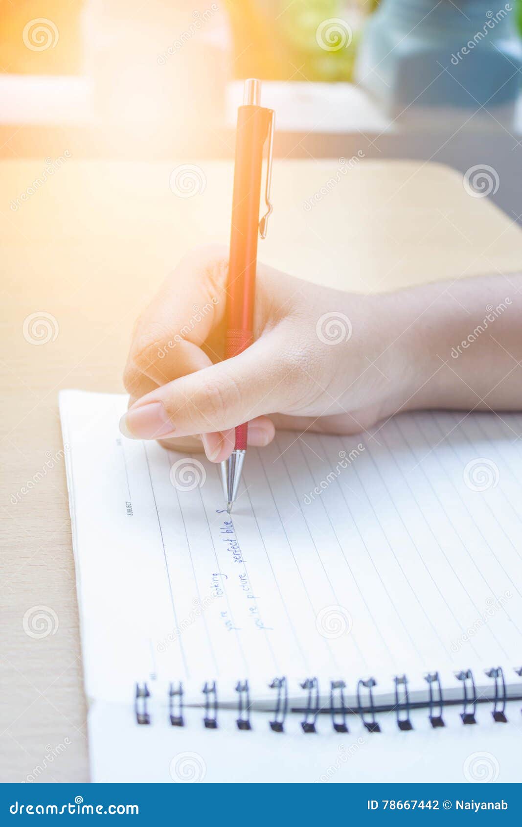 Girl Hand Writing on Blank White Book Stock Photo - Image of idea ...
