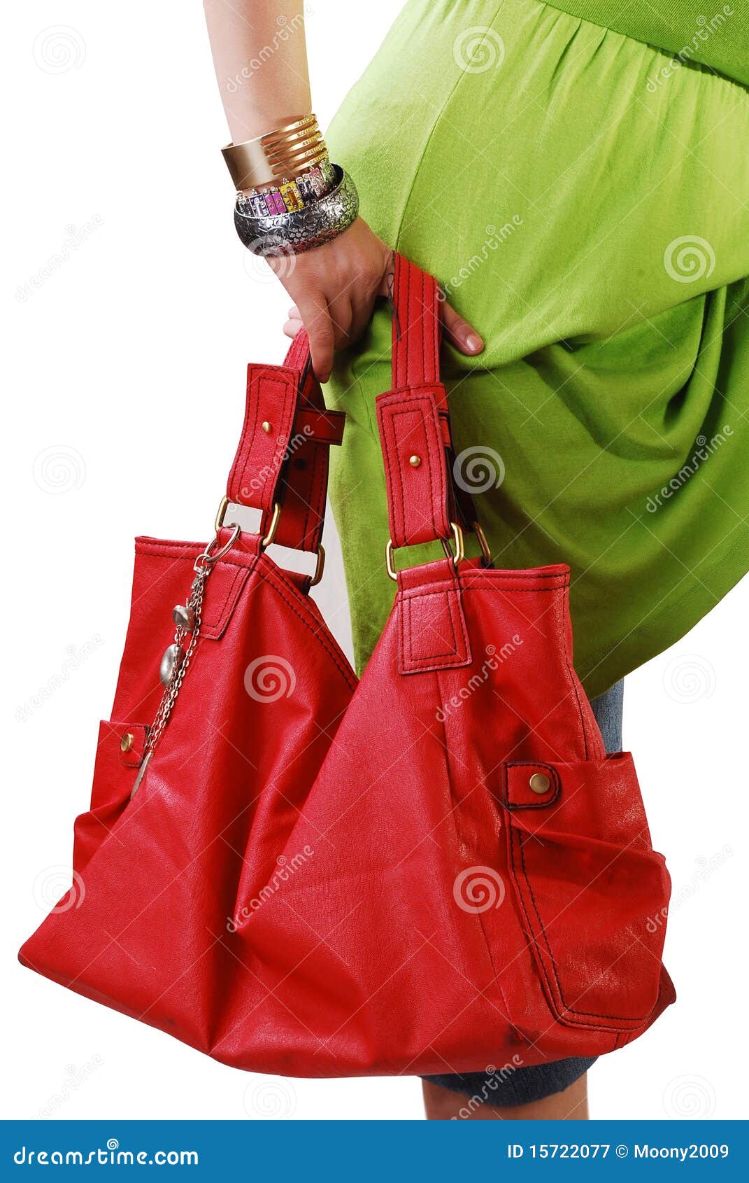 Girl with handbag stock image. Image of legs, isolated - 15722077