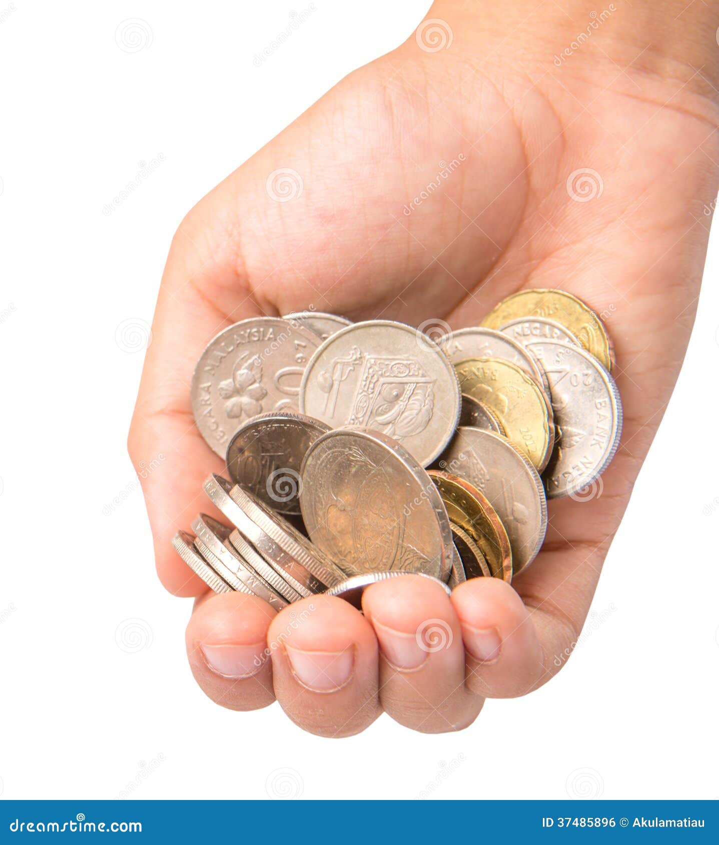 Girl Hands with Coins II stock photo. Image of income - 37485896