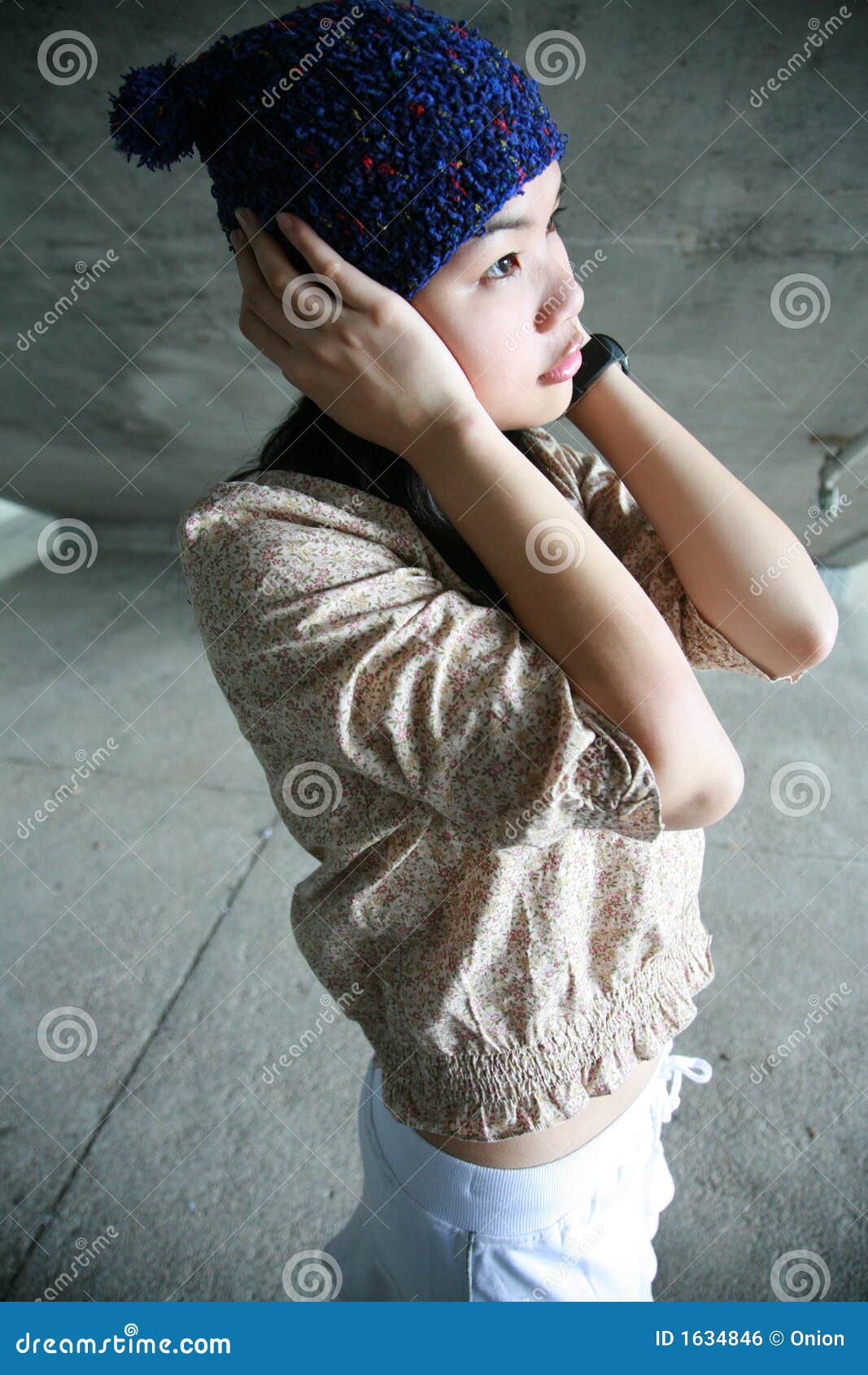 Girl hands cover ears stock photo. Image of sweet, cover - 1634846