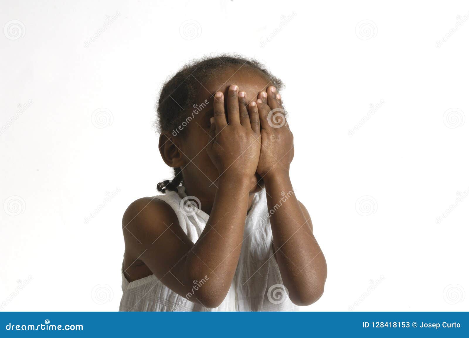 Girl with hands of face stock image. Image of beauty - 128418153