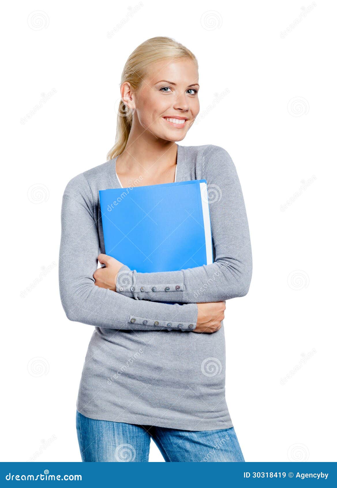 Girl Hands Folder with Documents Stock Image - Image of career ...