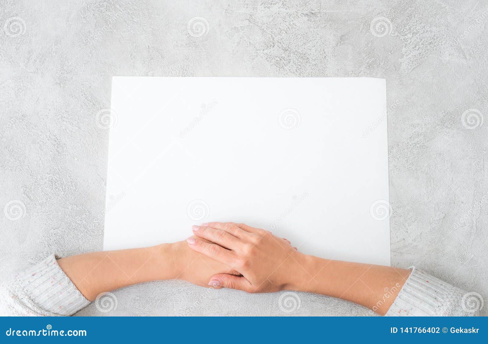 Girl` Hands on Sheet of Paper Stock Photo - Image of abstract ...