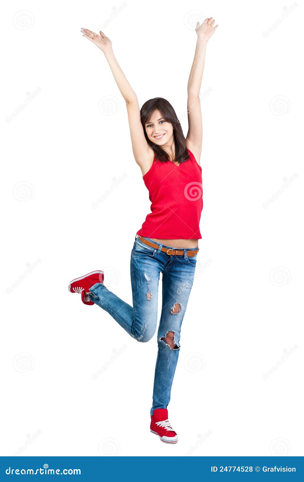 Girl with hands up stock photo. Image of lifestyle, gorgeous - 24774528