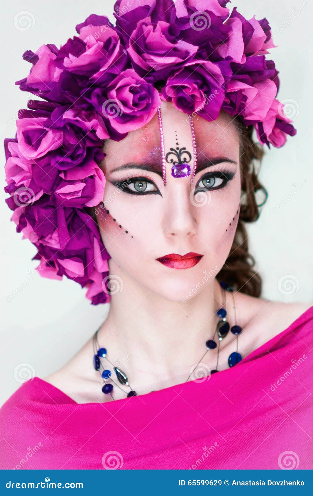 Fashionable, Glamorous Model, Girl with Professional, Creative Make-up ...