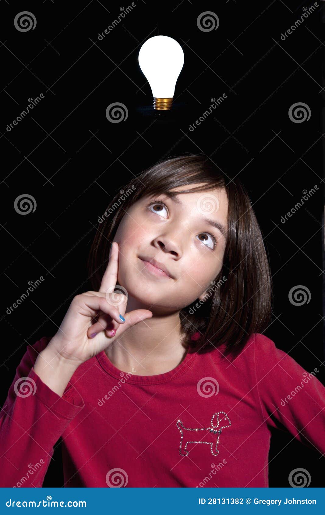 Girl has an idea. stock photo. Image of young, idea, solution - 28131382
