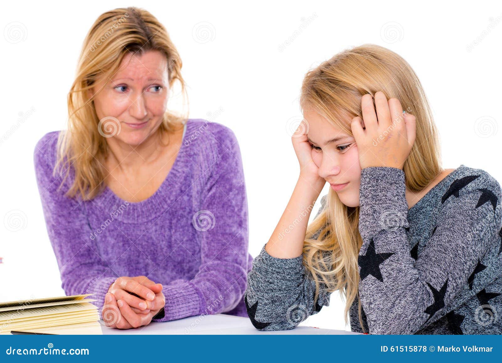 Girl Has Problems with the Homework Stock Photo - Image of caucasian ...