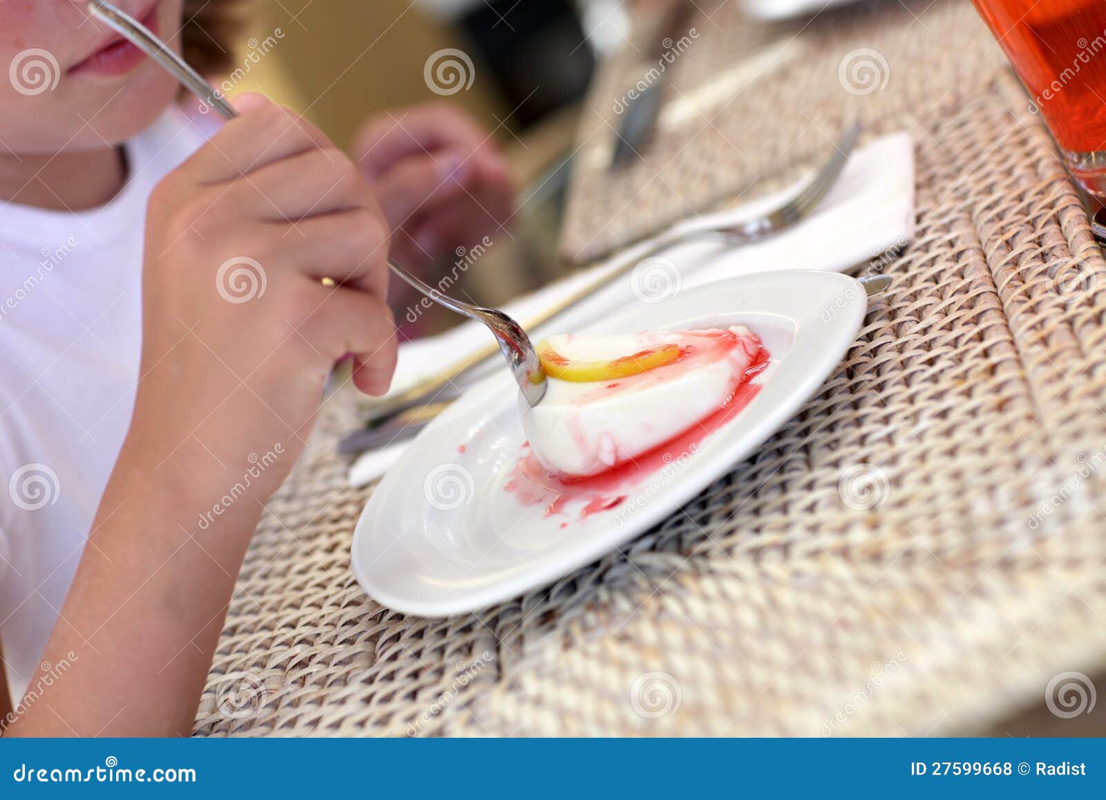 Girl has pudding stock photo. Image of delicious, appetizing - 27599668