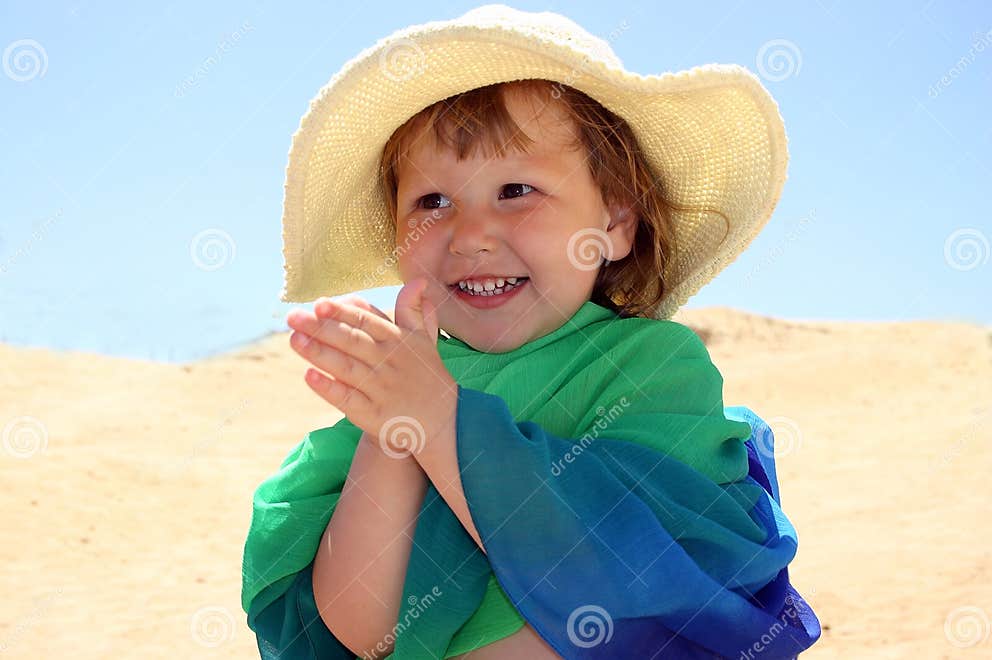 Girl in Hat Clapping Her Hands Stock Image - Image of face, heat: 2388981