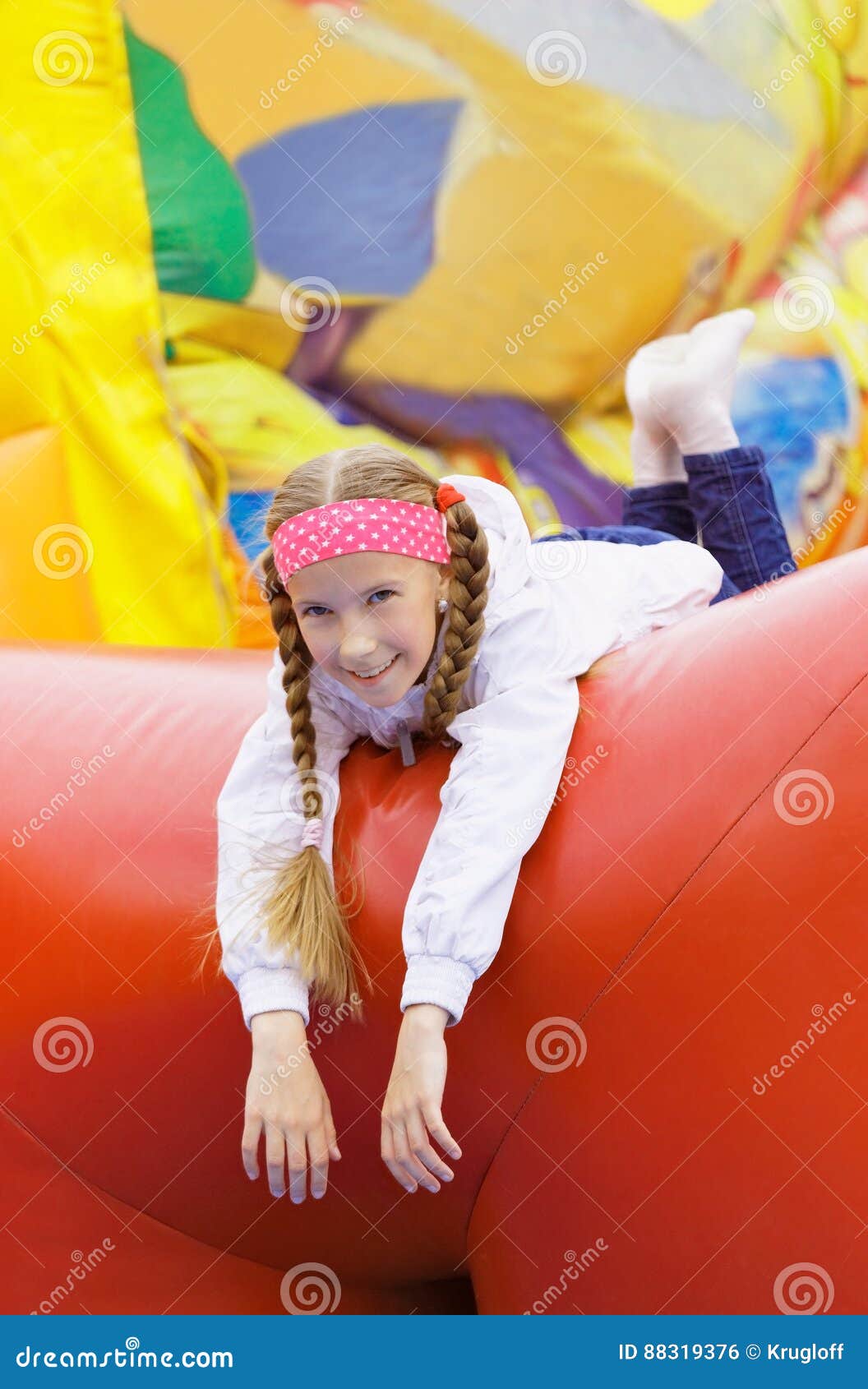 Girl Have Fun in Attraction Stock Photo - Image of girl, enjoy: 88319376