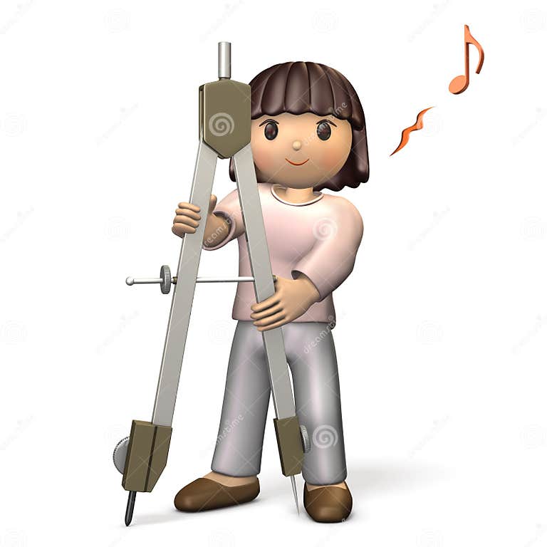 Girl is Having a Big Compass. Stock Illustration - Illustration of ...