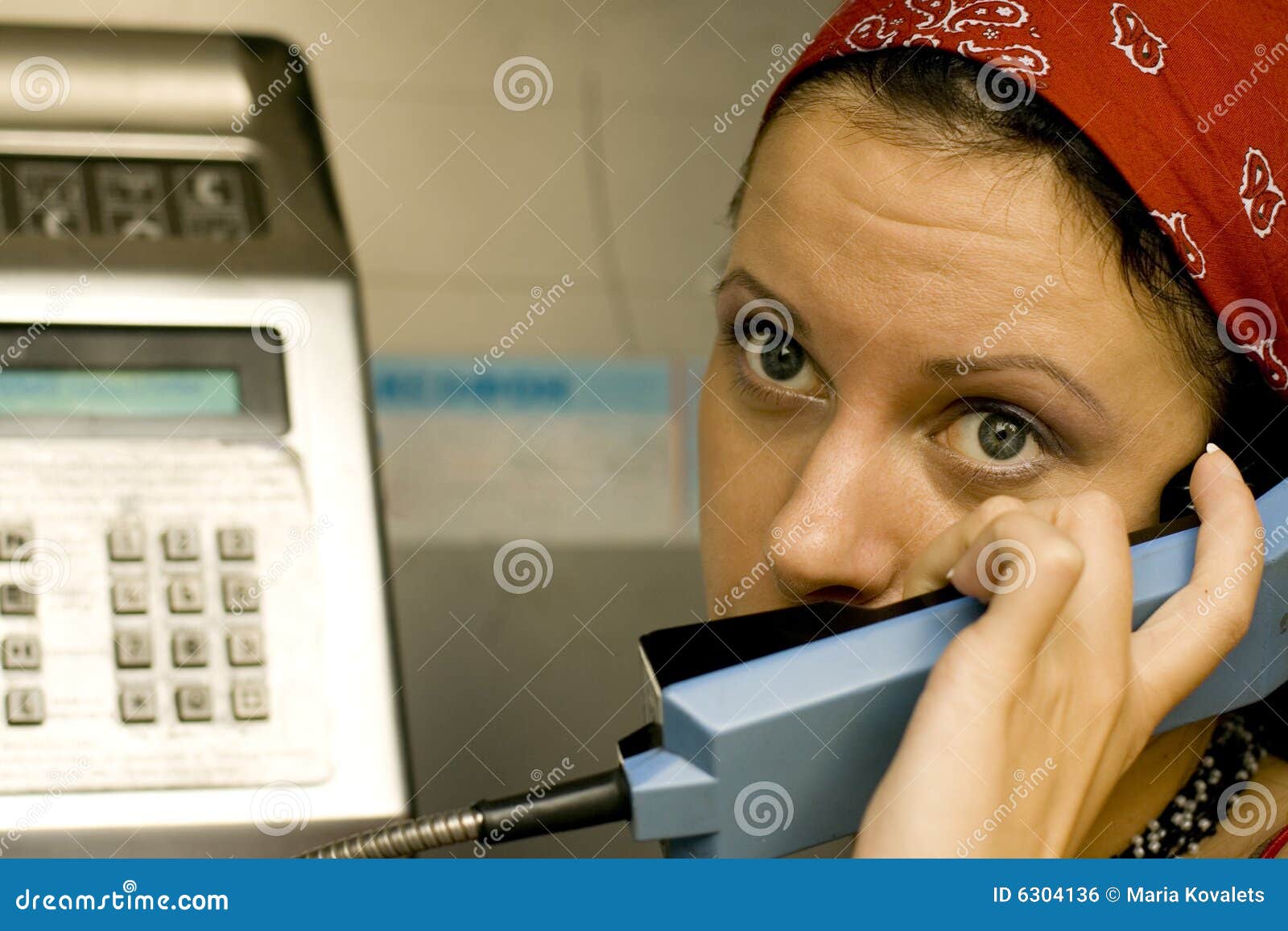 Girl Having a Call on a Telephone Stock Photo - Image of outdoor ...