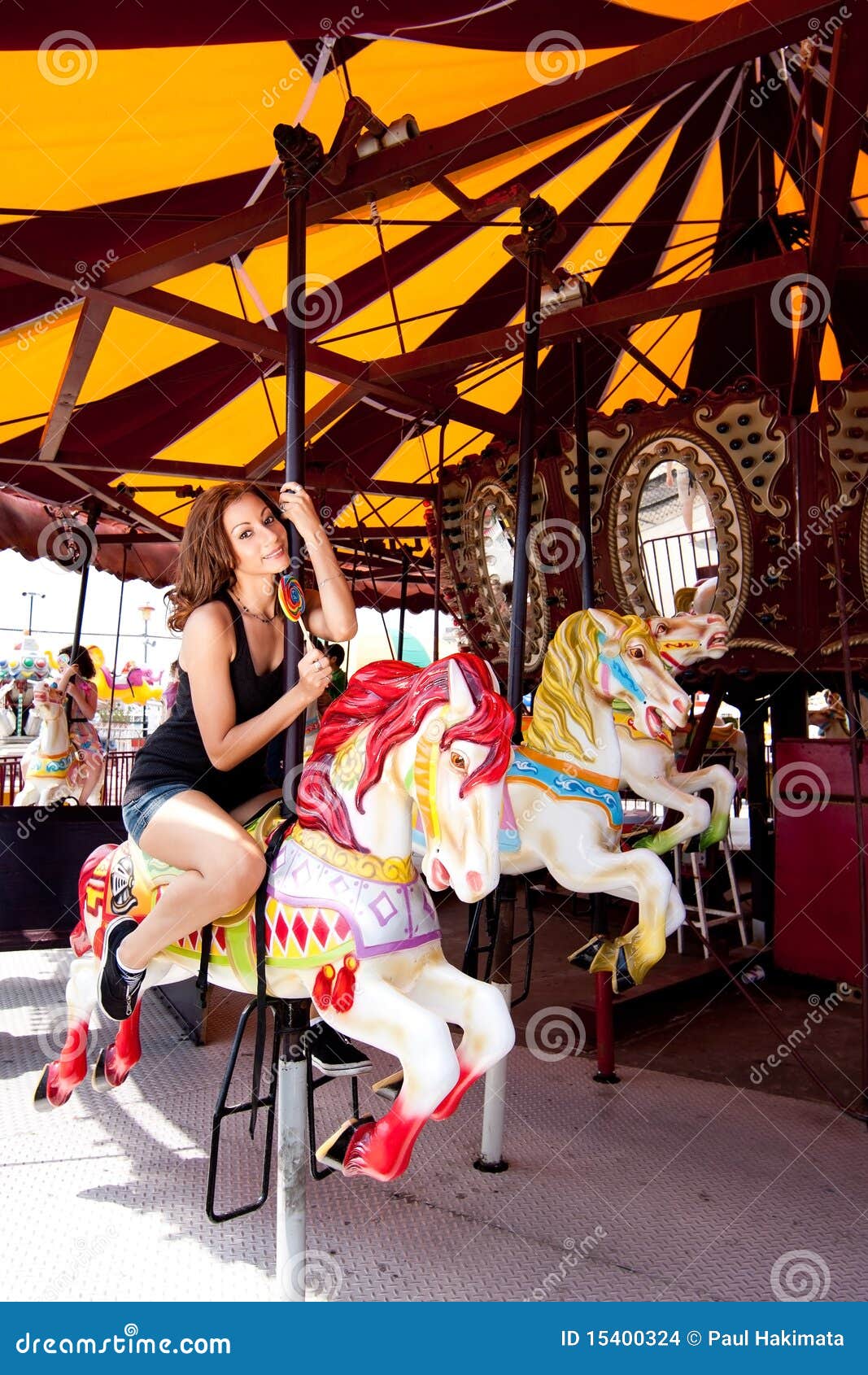 Girl Having Fun in Amusement Park Stock Photo - Image of theme, girl ...