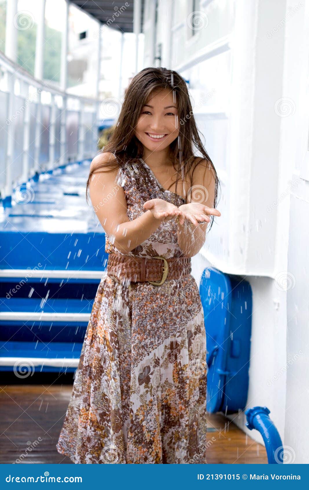 Girl Having Fun with Drops of Water Stock Image - Image of cheerful ...