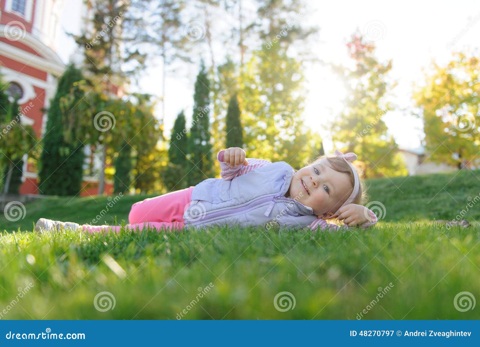 Girl Having Fun in Grass stock image. Image of autumn - 48270797
