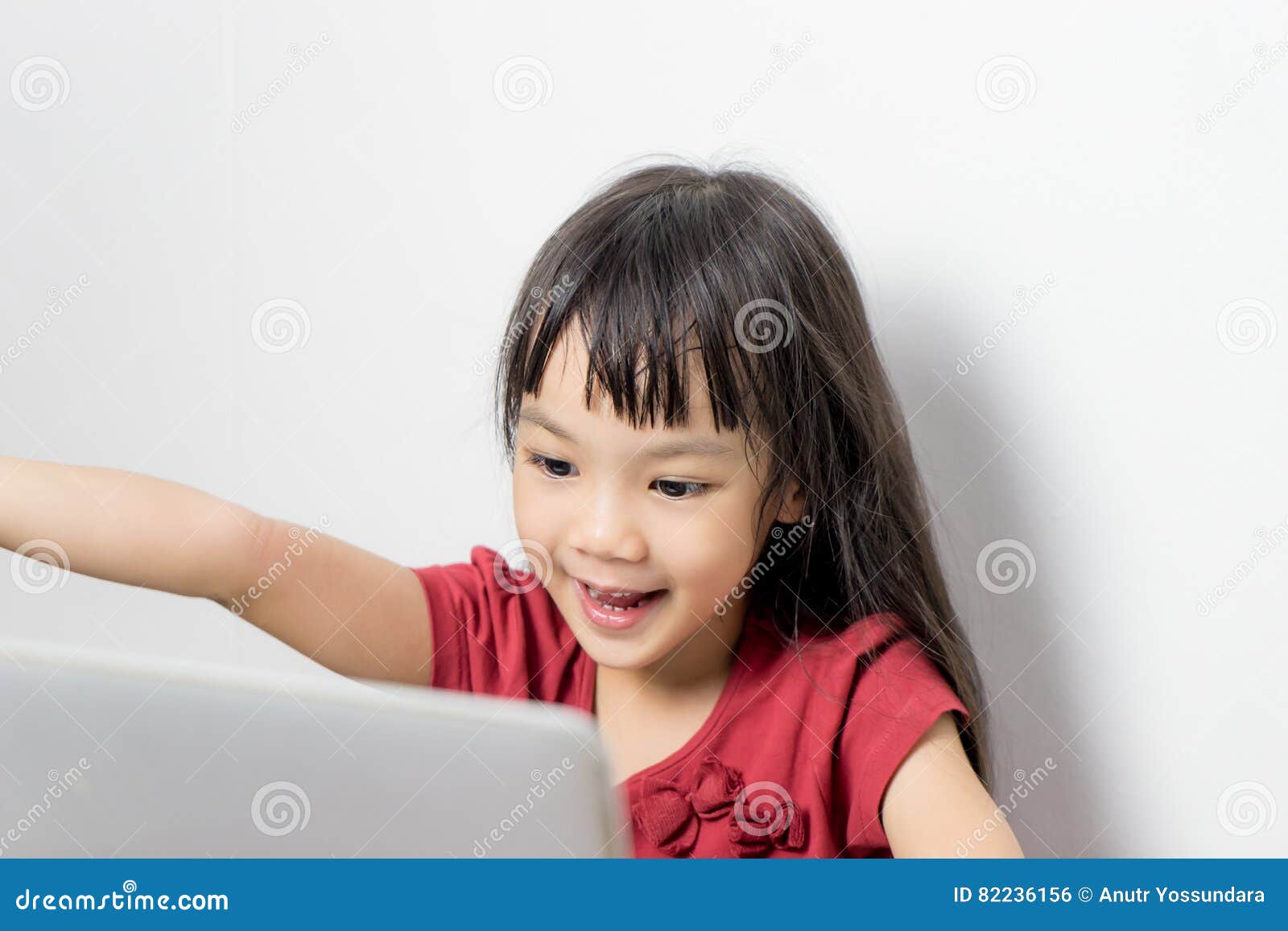 Girl is Having Fun on the Internet Stock Photo - Image of learning ...
