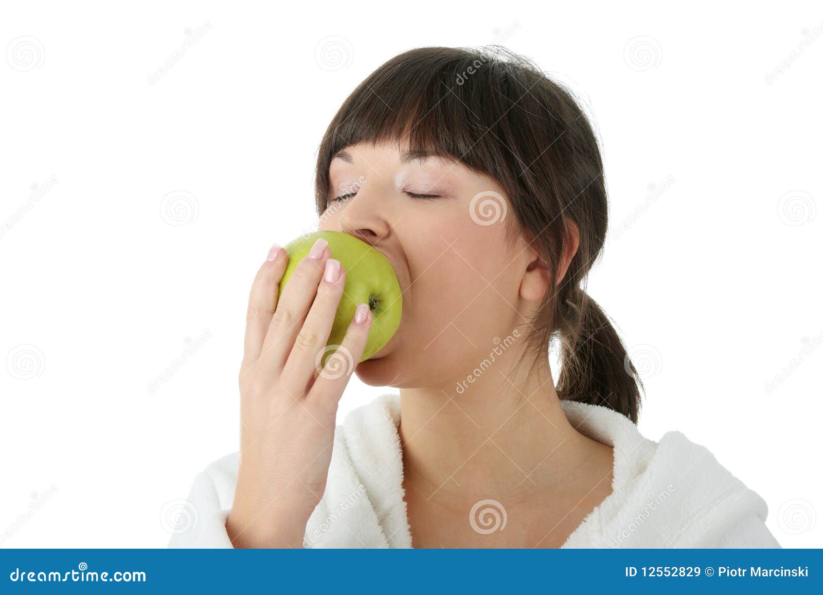 Girl having snack stock image. Image of beautiful, isolated - 12552829