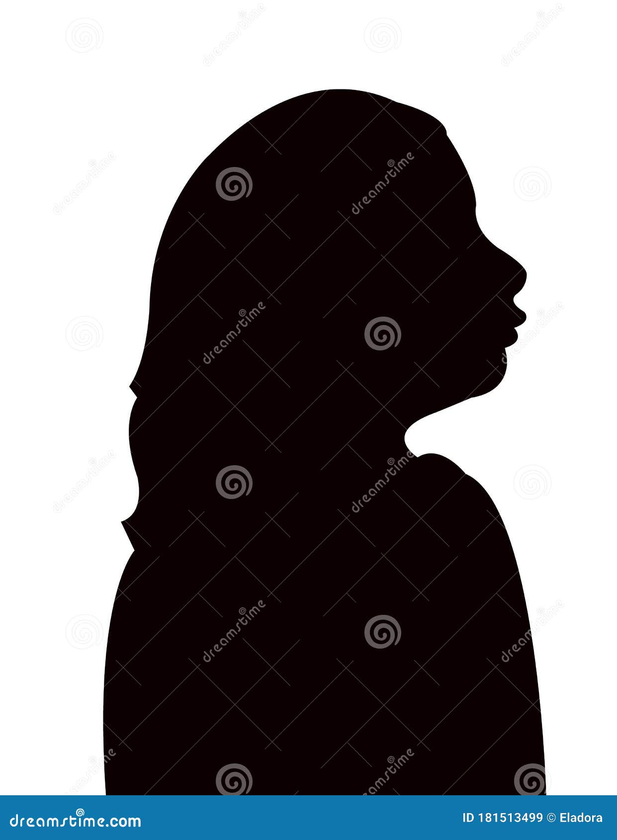 A Girl Head Black Color Silhouette Vector Stock Vector - Illustration ...
