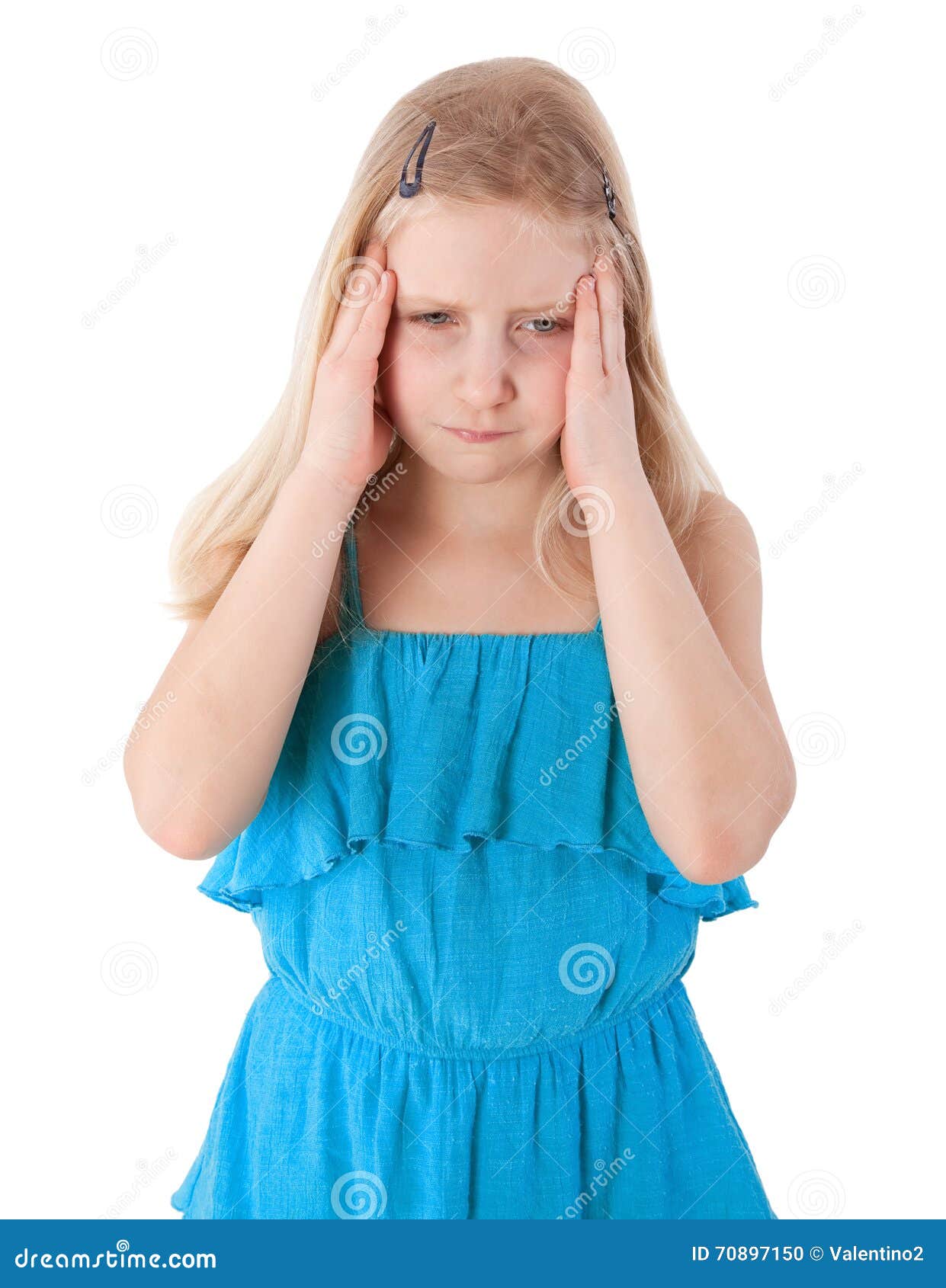 Girl with headache stock photo. Image of person, expression - 70897150