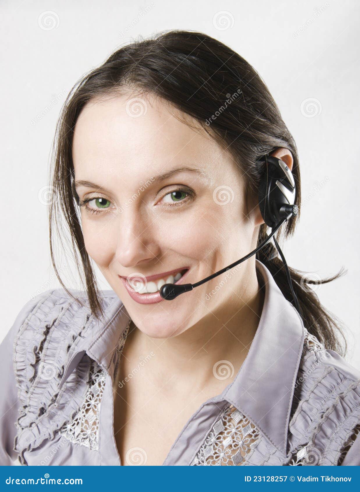 Girl with headset stock image. Image of face, helpdesk - 23128257