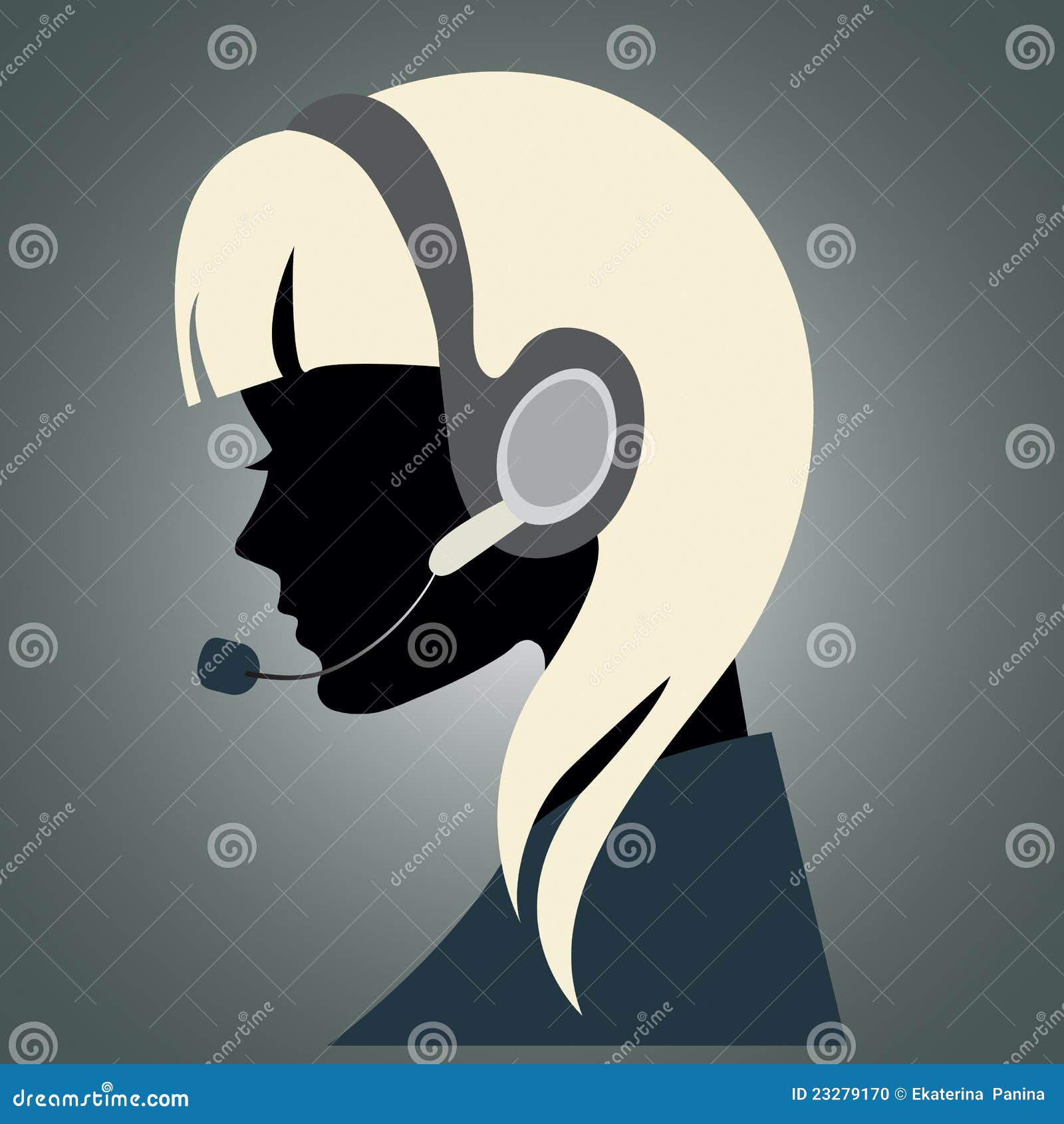 Girl with headset stock vector. Illustration of secretary - 23279170