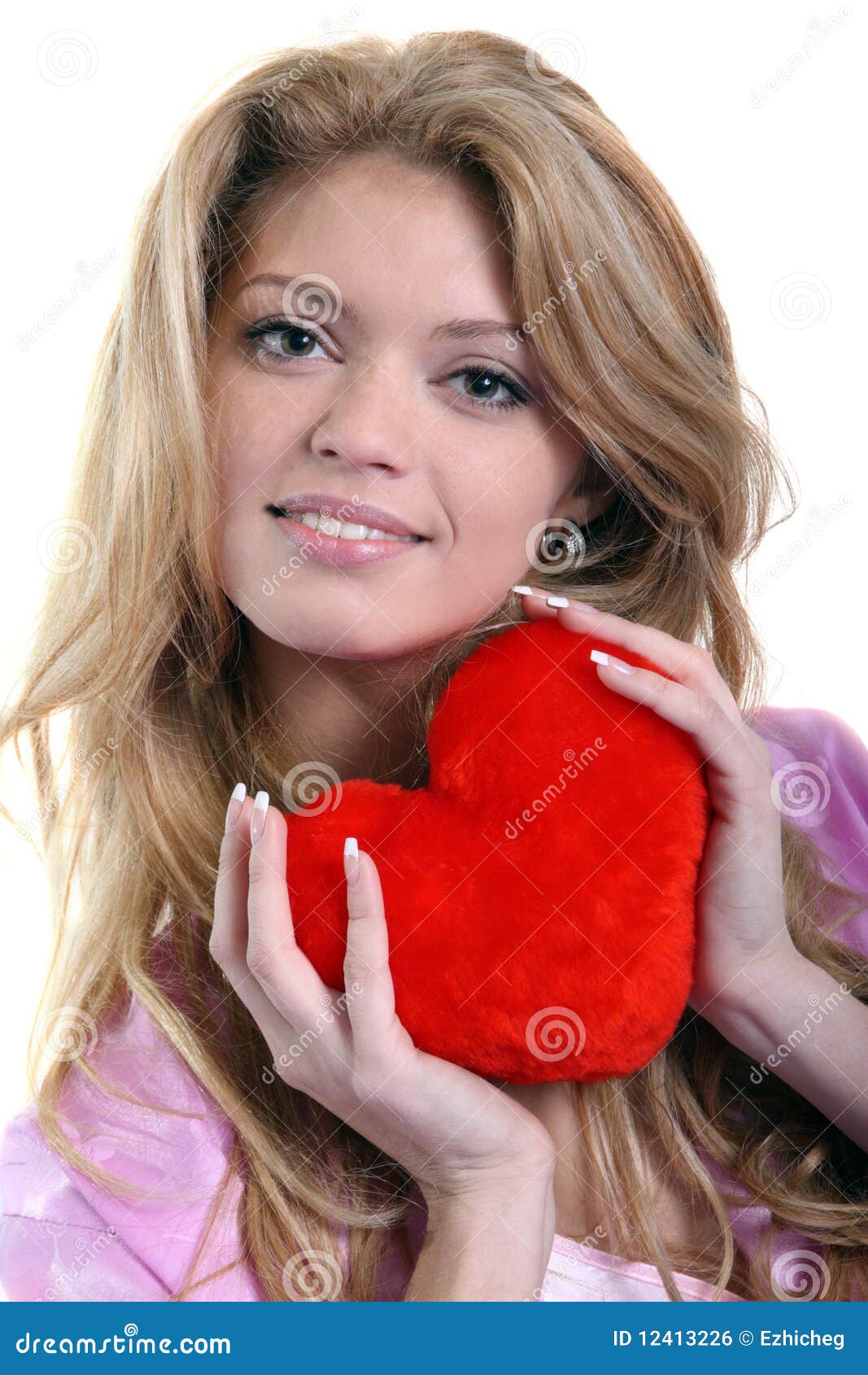 Girl with a heart stock photo. Image of hair, female - 12413226