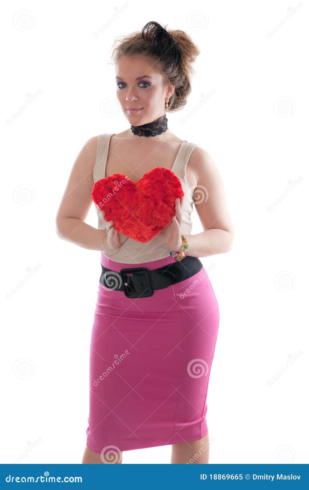 Girl with a heart stock image. Image of pretty, symbol - 18869665
