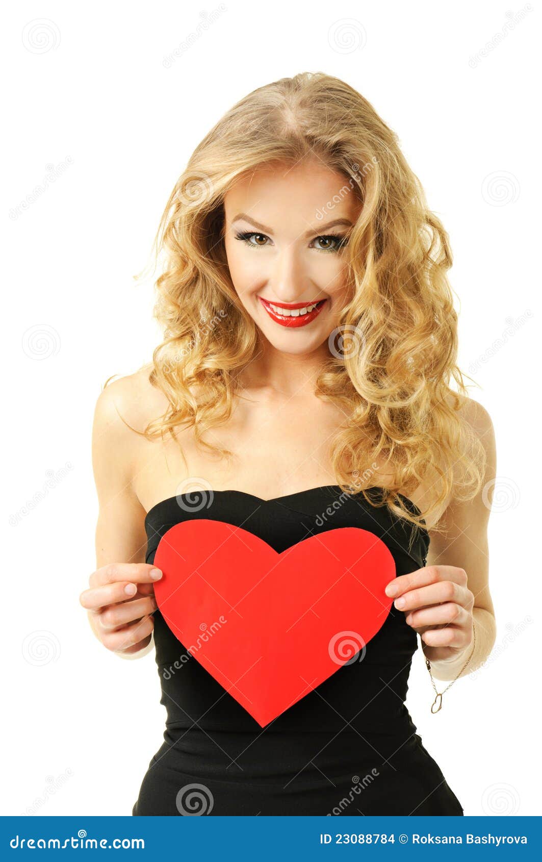 Girl with heart stock photo. Image of blonde, beautiful - 23088784