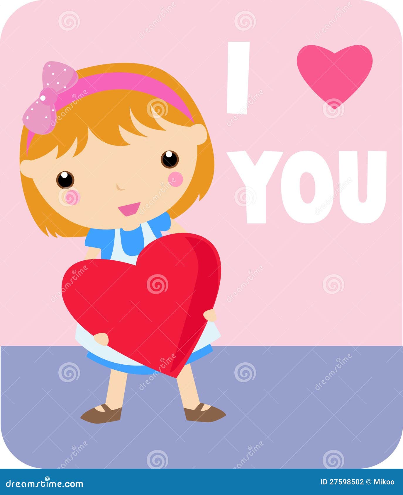 Girl with heart stock vector. Illustration of card, rainbow - 27598502