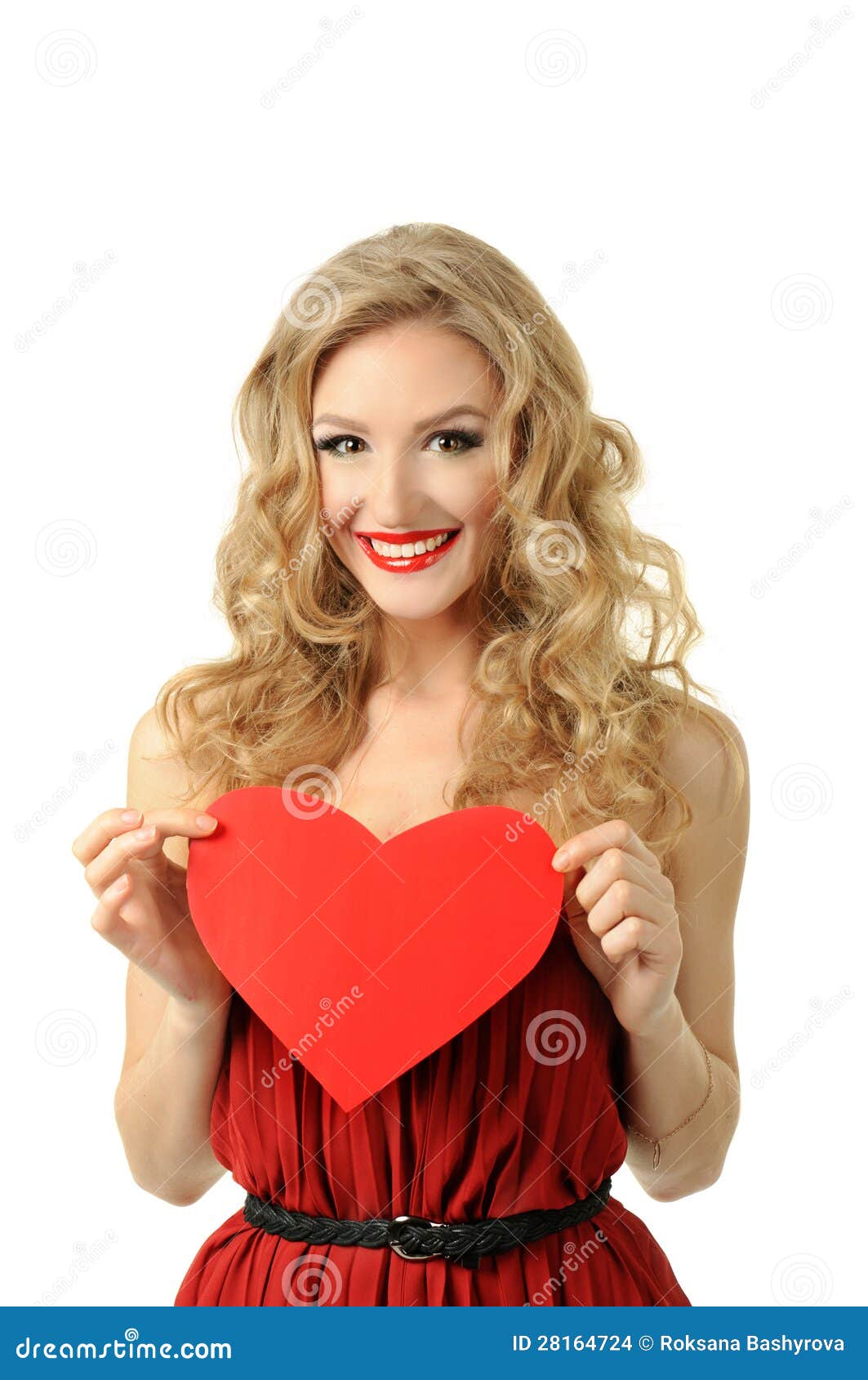 Girl with heart stock photo. Image of joyful, beauty - 28164724