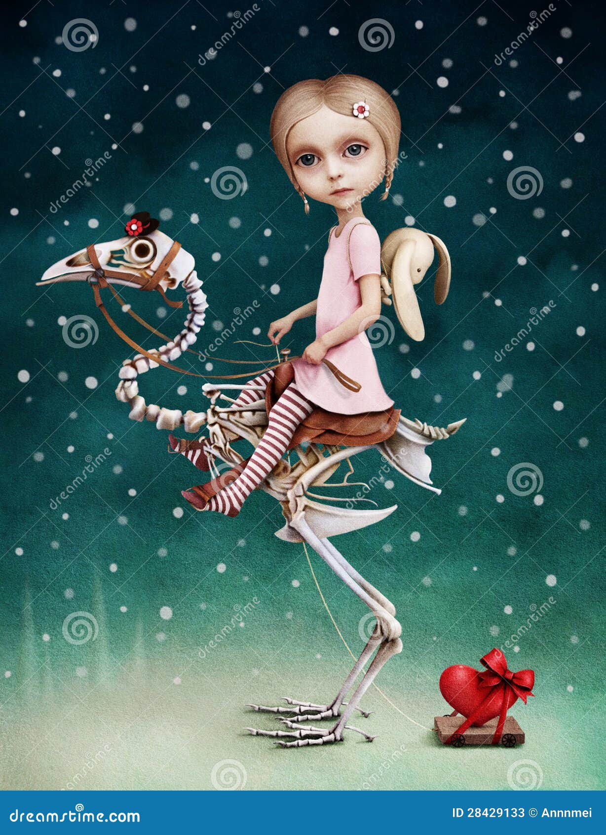 Girl Riding Bird Stock Illustrations – 193 Girl Riding Bird Stock ...