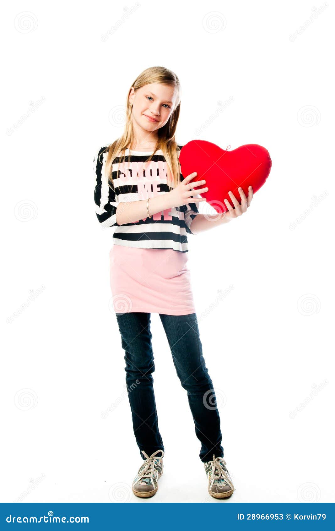 Girl with heart stock image. Image of cute, small, loving - 28966953