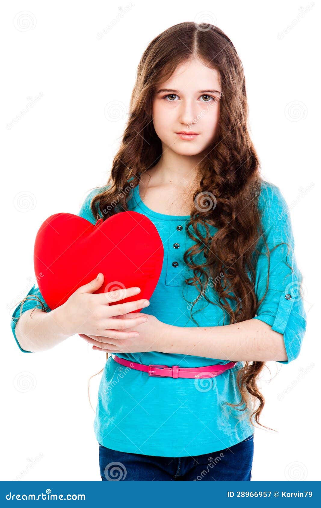 Girl with heart stock image. Image of love, children - 28966957