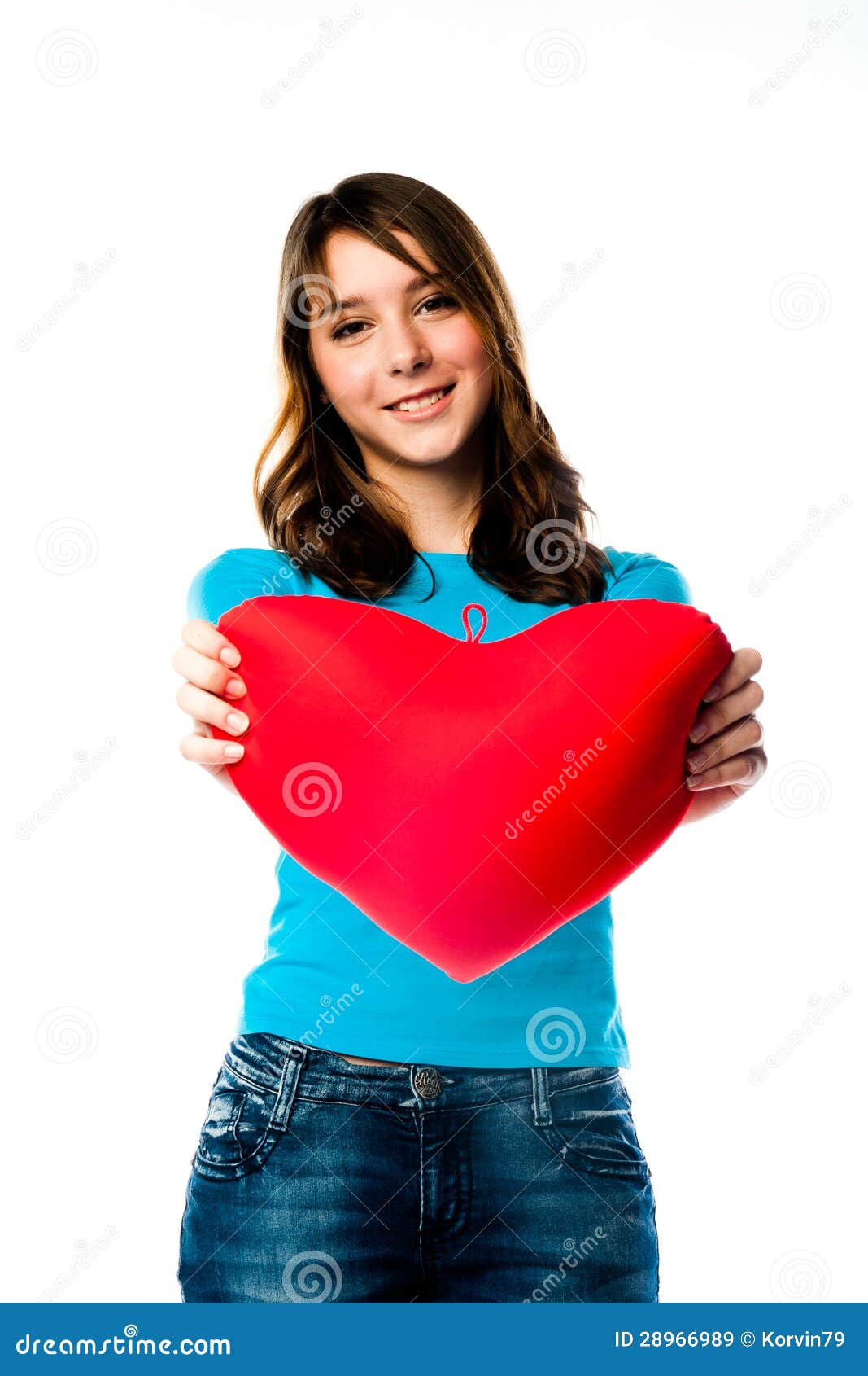 Girl with heart stock image. Image of holiday, people - 28966989