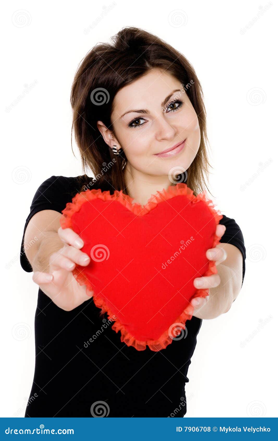 Girl with heart stock photo. Image of holiday, cute, passion - 7906708