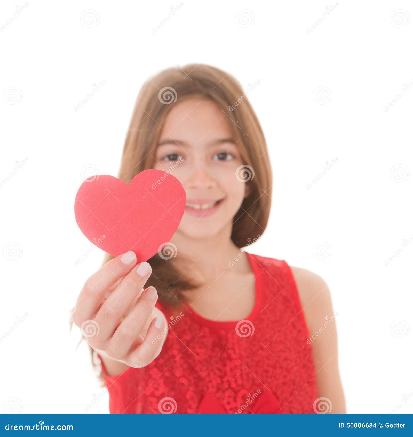 Girl with heart stock photo. Image of love, little, person - 50006684
