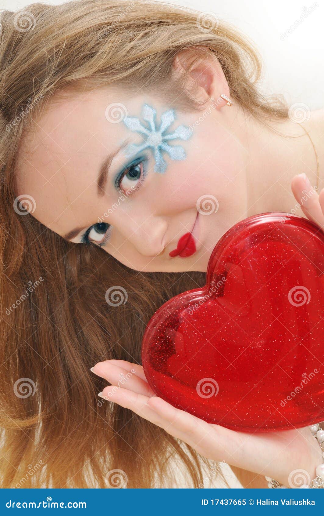 Girl with hearts stock image. Image of concept, attractive - 17437665