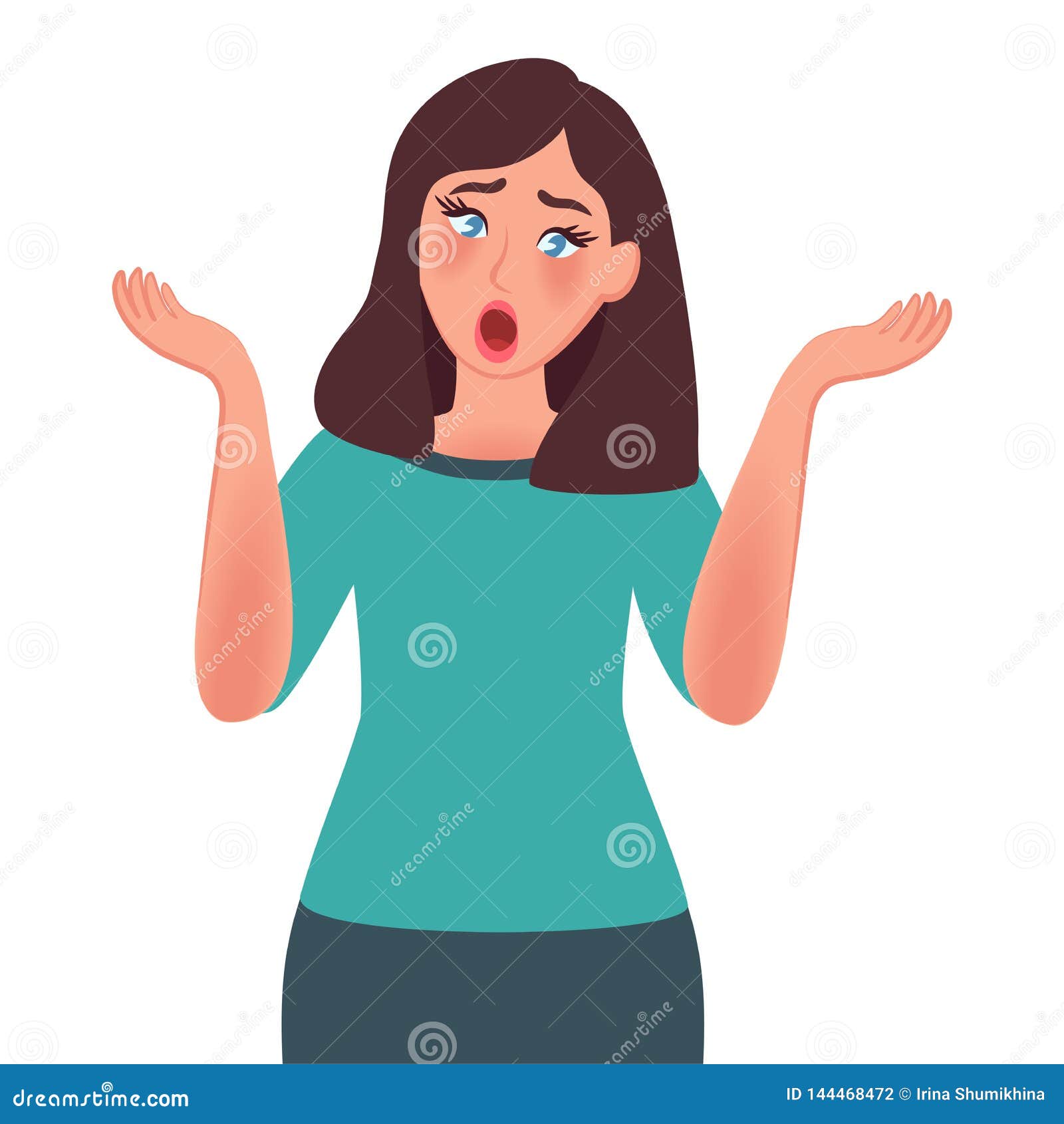 The Girl from Helplessness Throws Up His Hands. Confusion on the Face ... The Girl from Helplessness Throws Up His Hands. Confusion on the Face ...