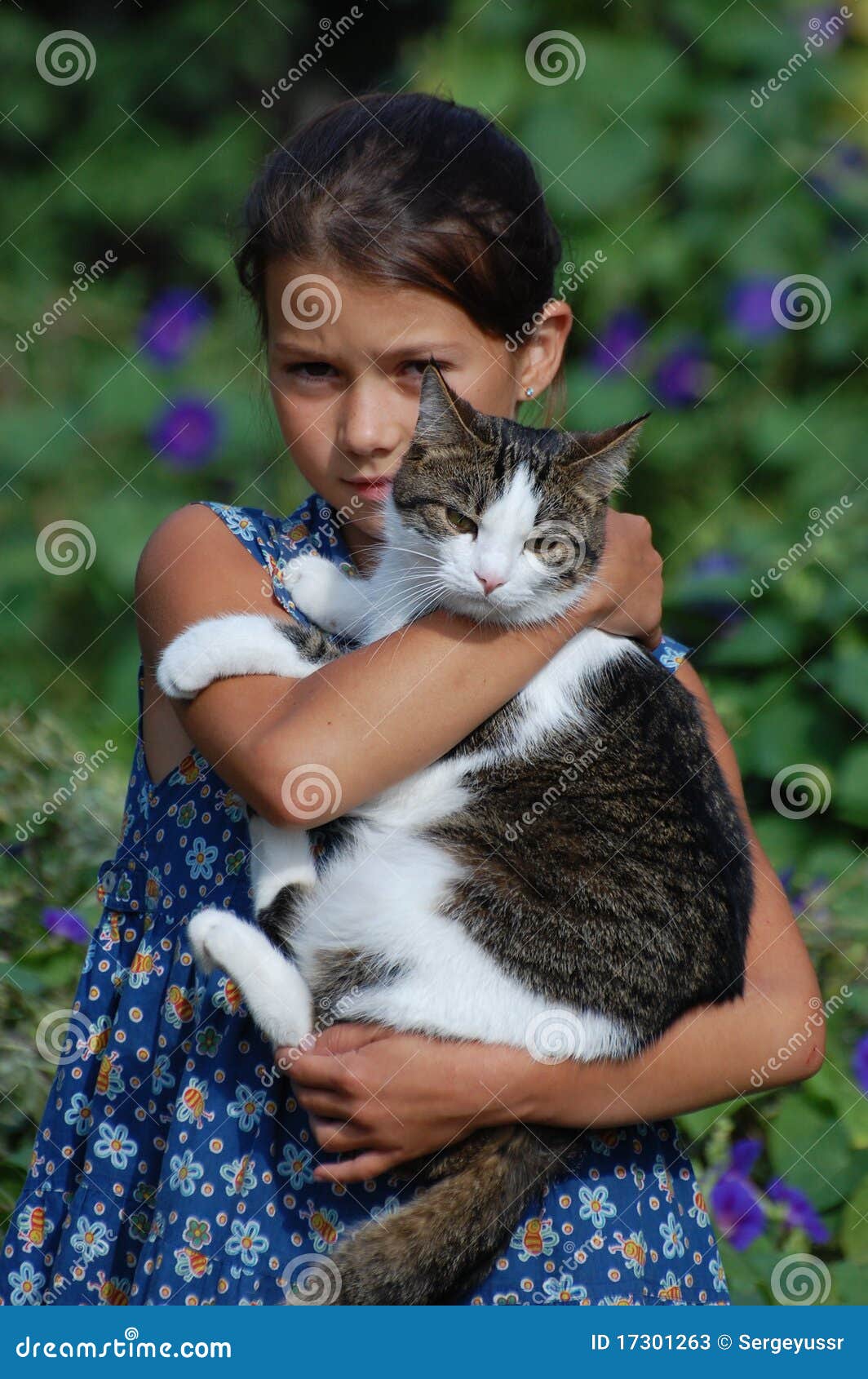 Girl with her cat stock image. Image of fashion, attractive - 17301263
