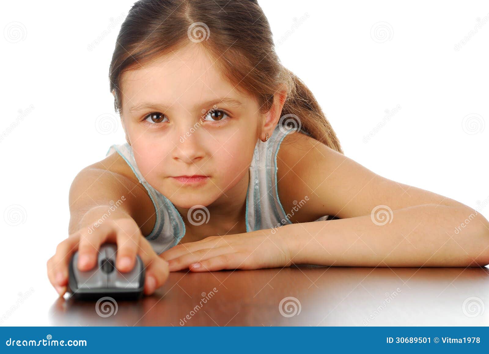 Girl with Her Computer Mouse Stock Image - Image of mouse, executive ...