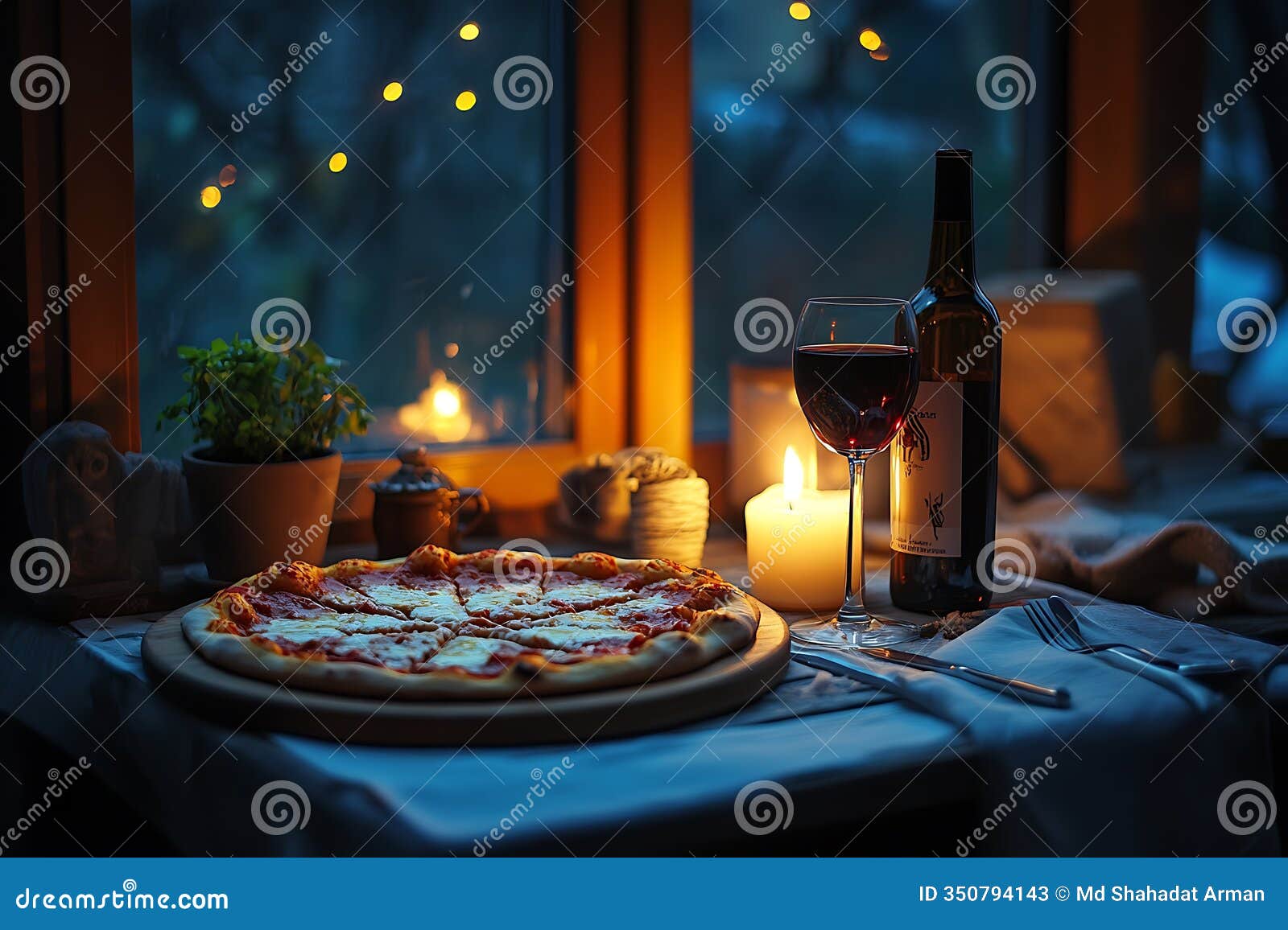 Girl and Her Friend on a Treehouse Under the Moon Stock Illustration ...
