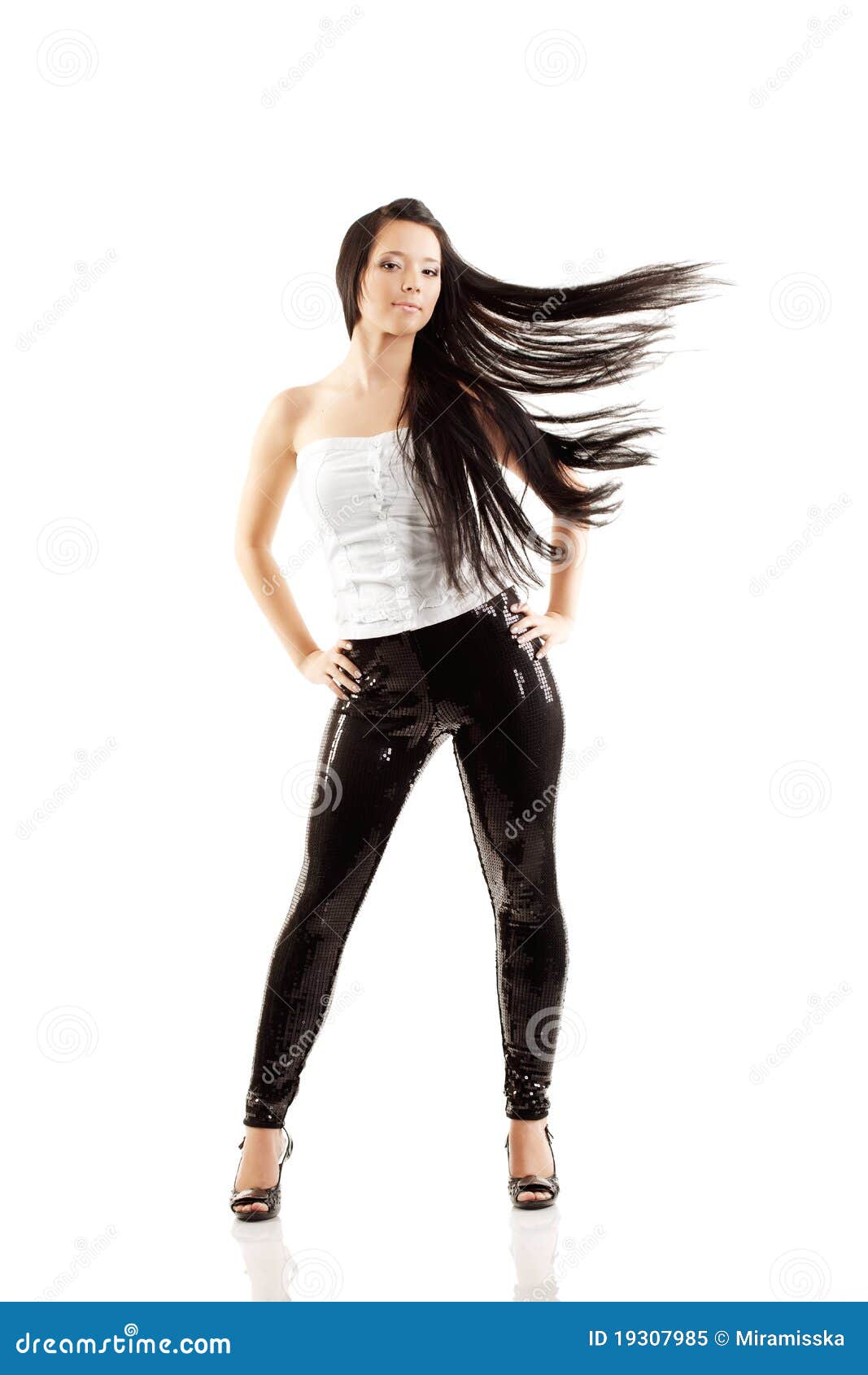 Girl, Her Hair is Beautifully Fly Stock Image - Image of candid, happy ...