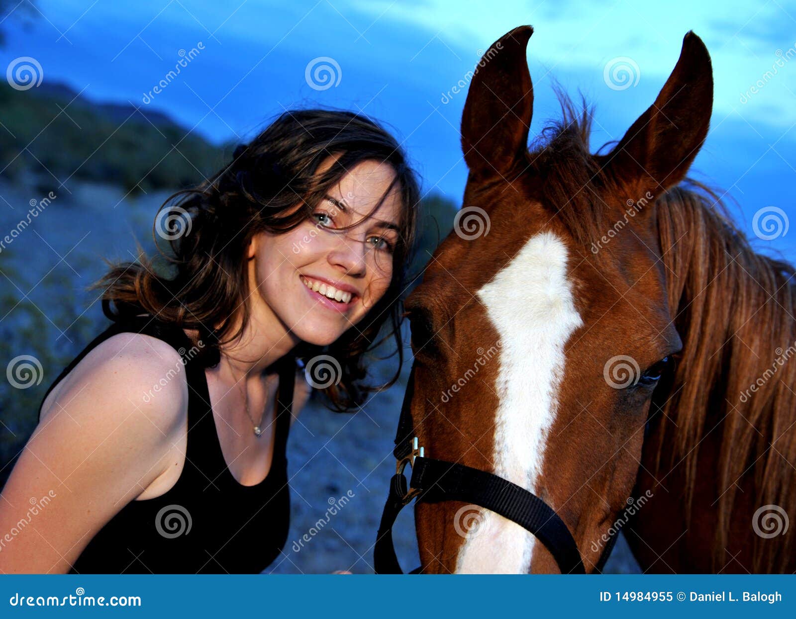 Girl and her Horse stock image. Image of chestnut, long - 14984955