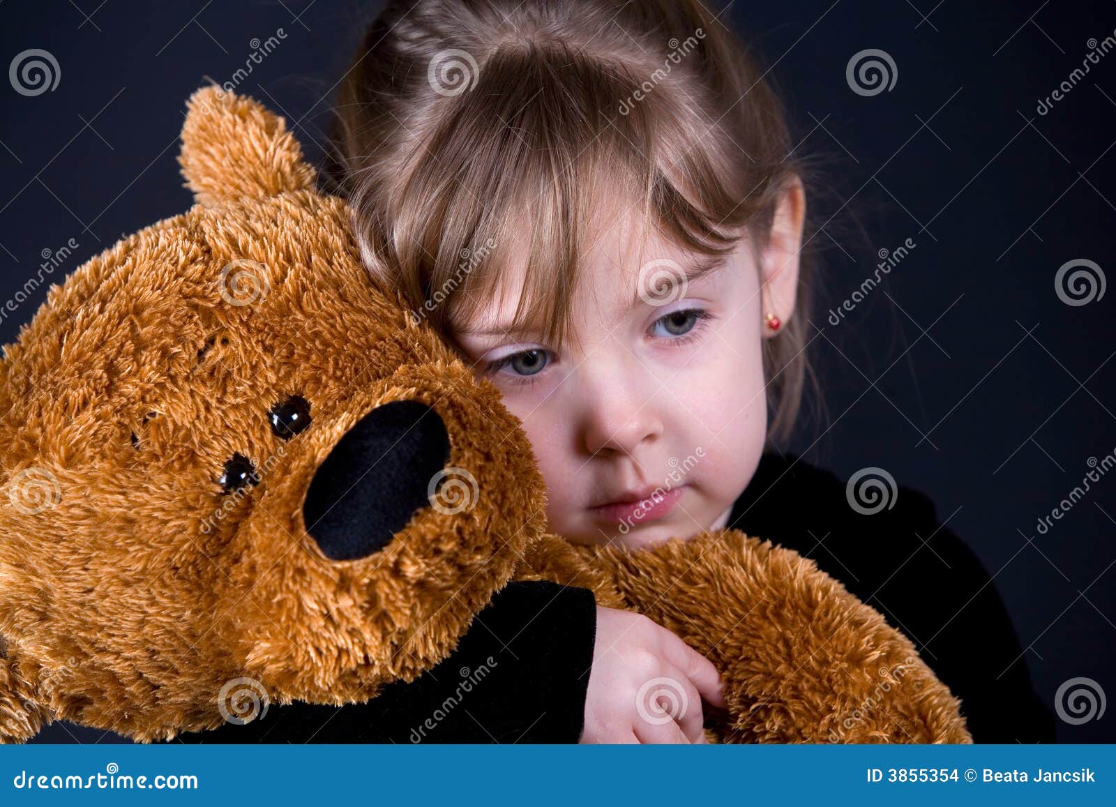 Girl with her teddy stock photo. Image of childhood, bear - 3855354