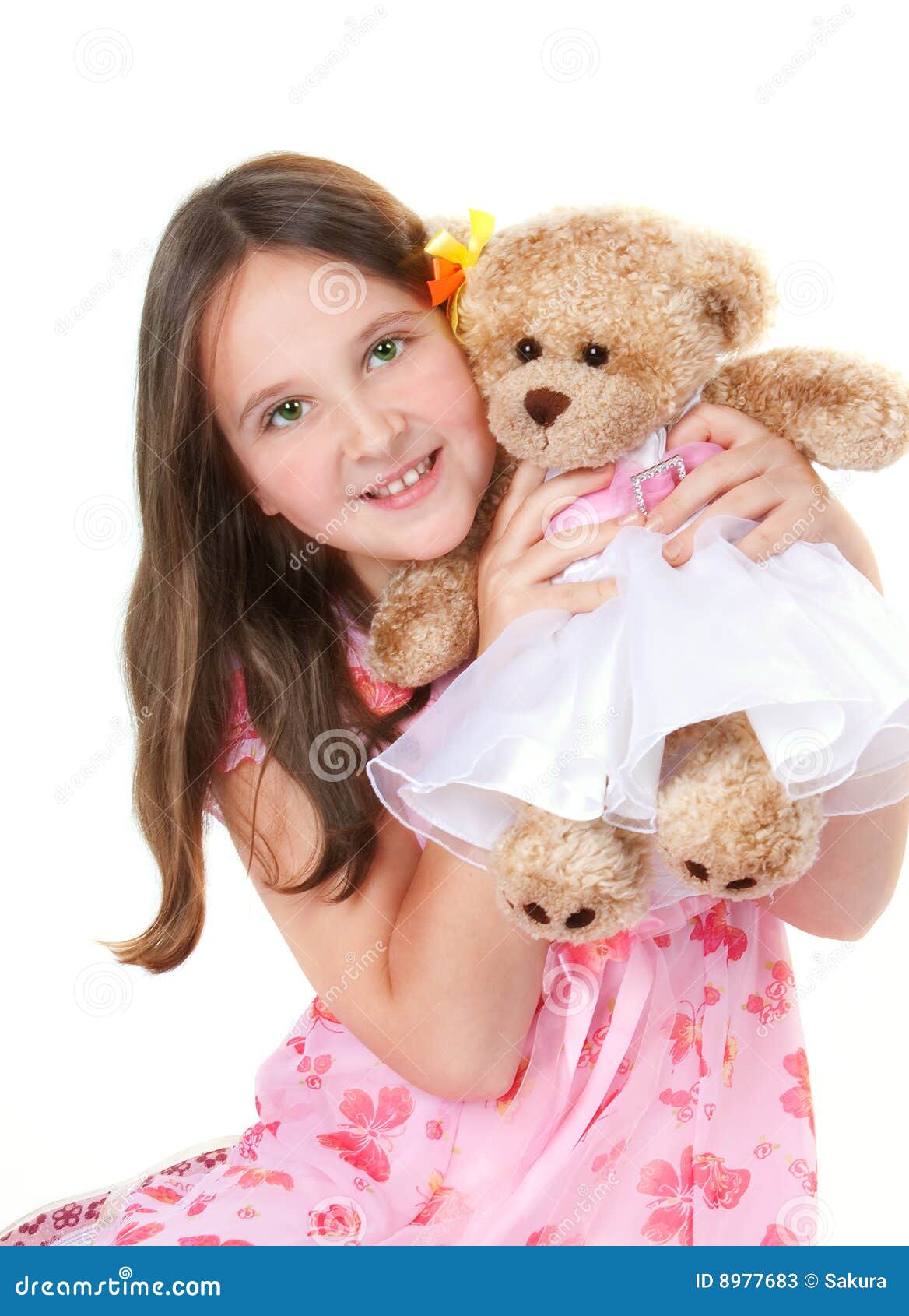 Girl with her teddy stock image. Image of growth, emotion - 8977683