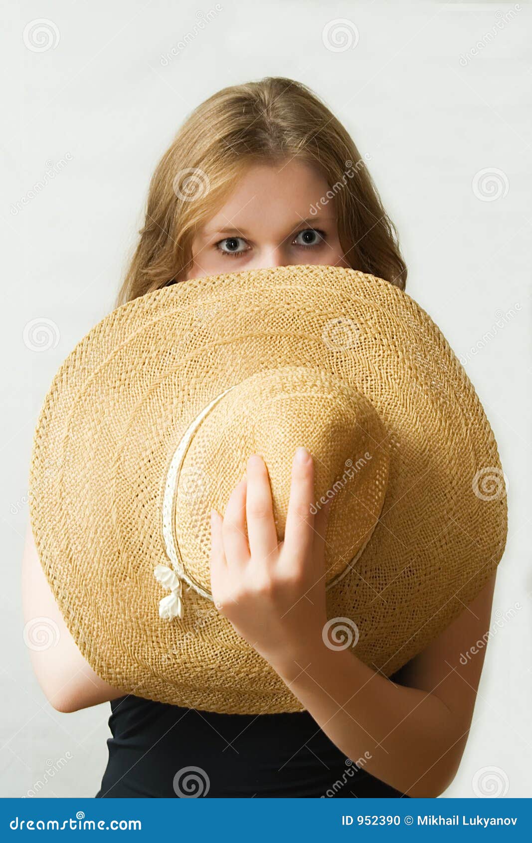 The Girl Hidden Behind a Hat Stock Photo - Image of young, nature: 952390