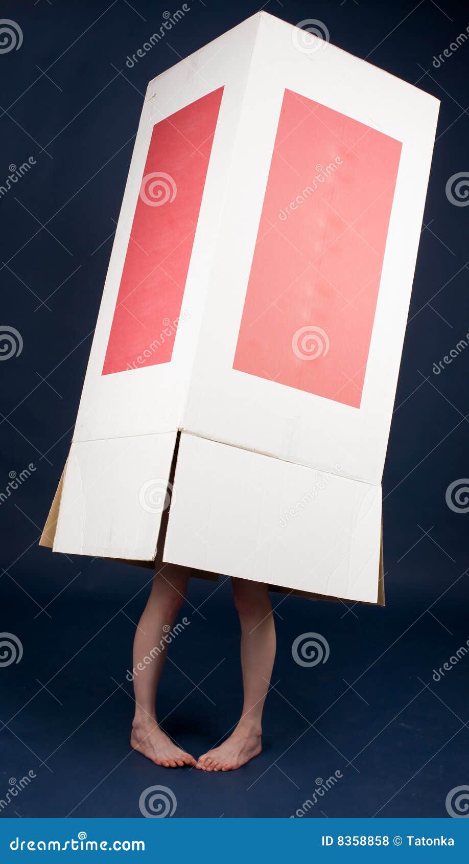 Girl hiding in box stock photo. Image of foot, girl, introvert - 8358858