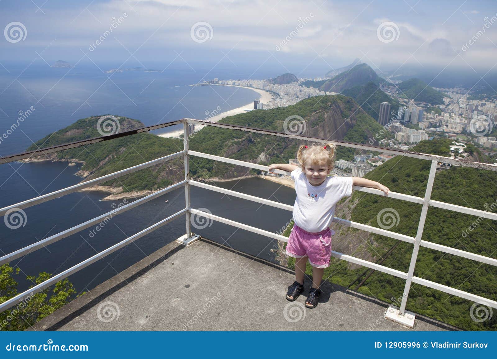 Girl at a High Viewing Platform Stock Photo - Image of hill, nature ...
